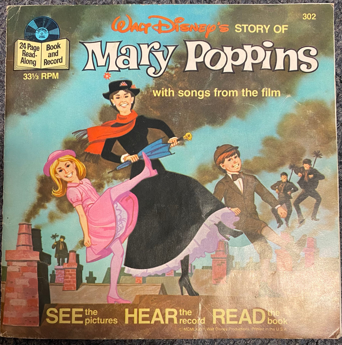 Walt Disney's story of Mary Poppins 7inch 45rpm Vinyl Record and Story ...