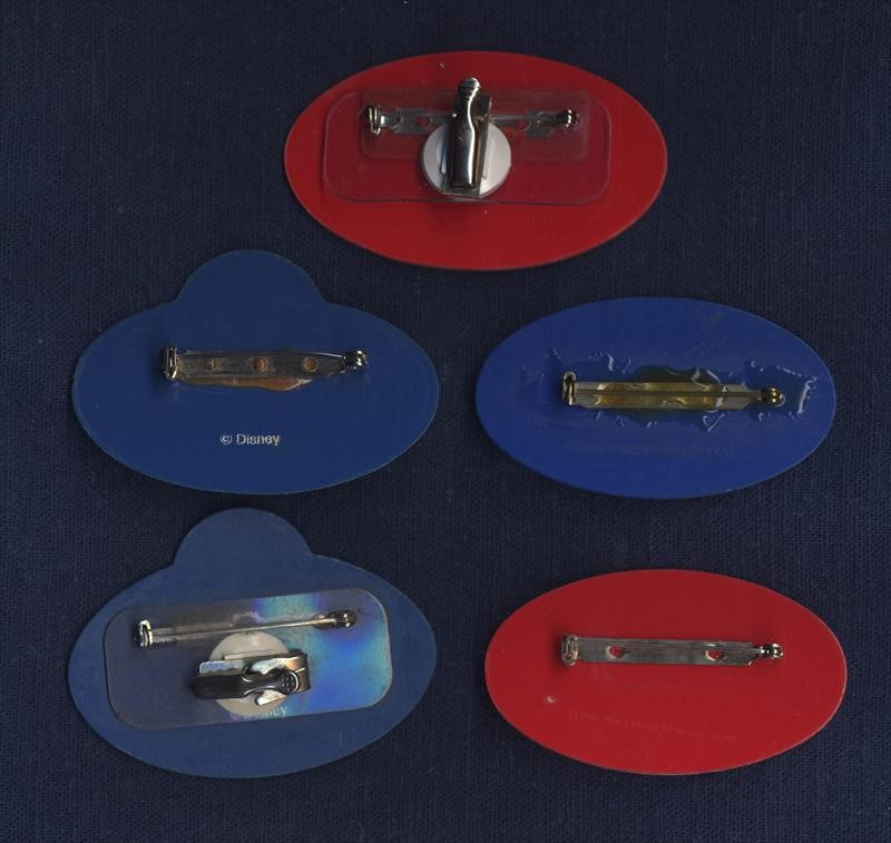 5 Disney "BRUCE" NAME BADGES Issued to Imagineer BRUCE GORDON, 1980s-1 ...