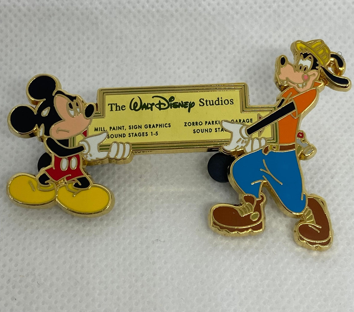 Walt Disney Studios Sign Pin Employee Center LE 100 Mickey Goofy Burba ...