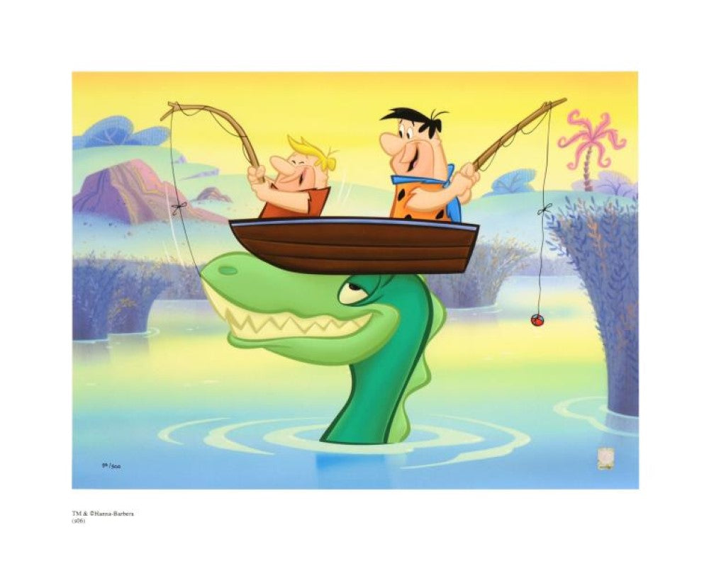 Fred and Barney Fishing - By Hanna-Barbera - Limited Edition Giclée on ...