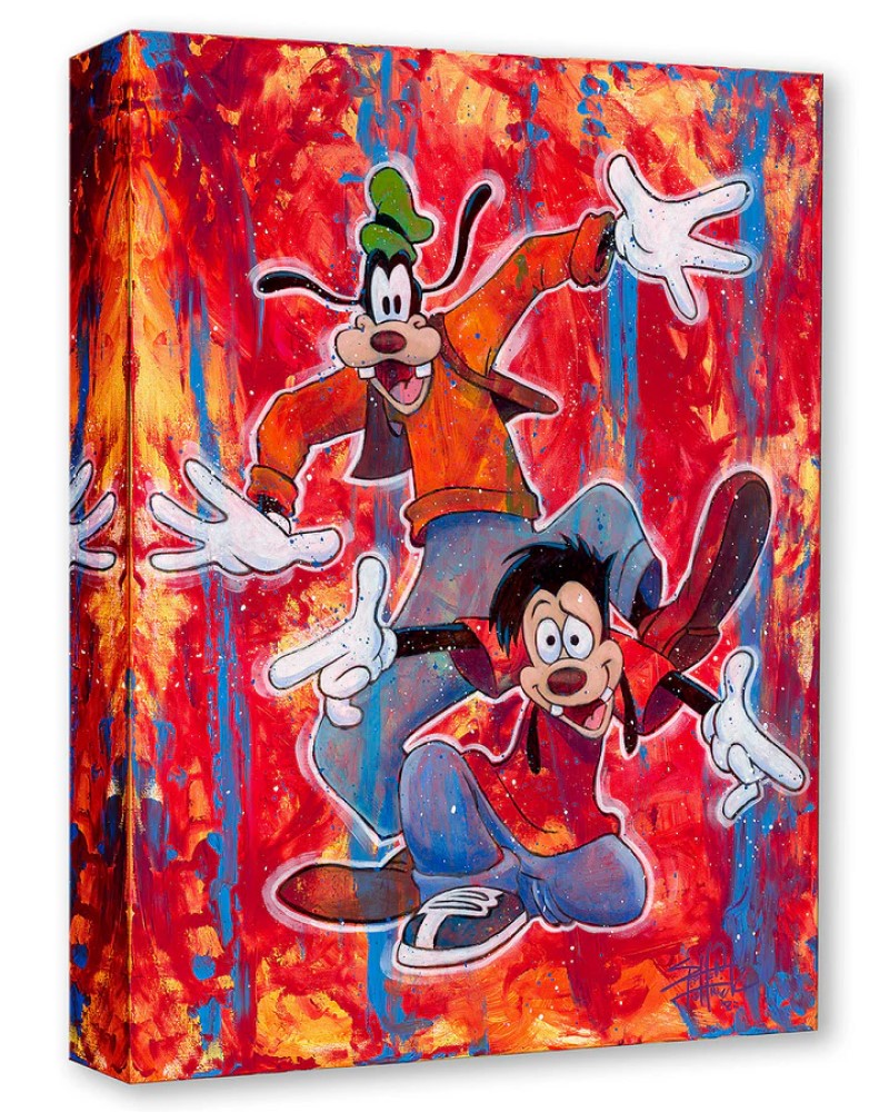 Goofy and Max Stephen Fishwick Treasure On Canvas Inspired by The Goof ...