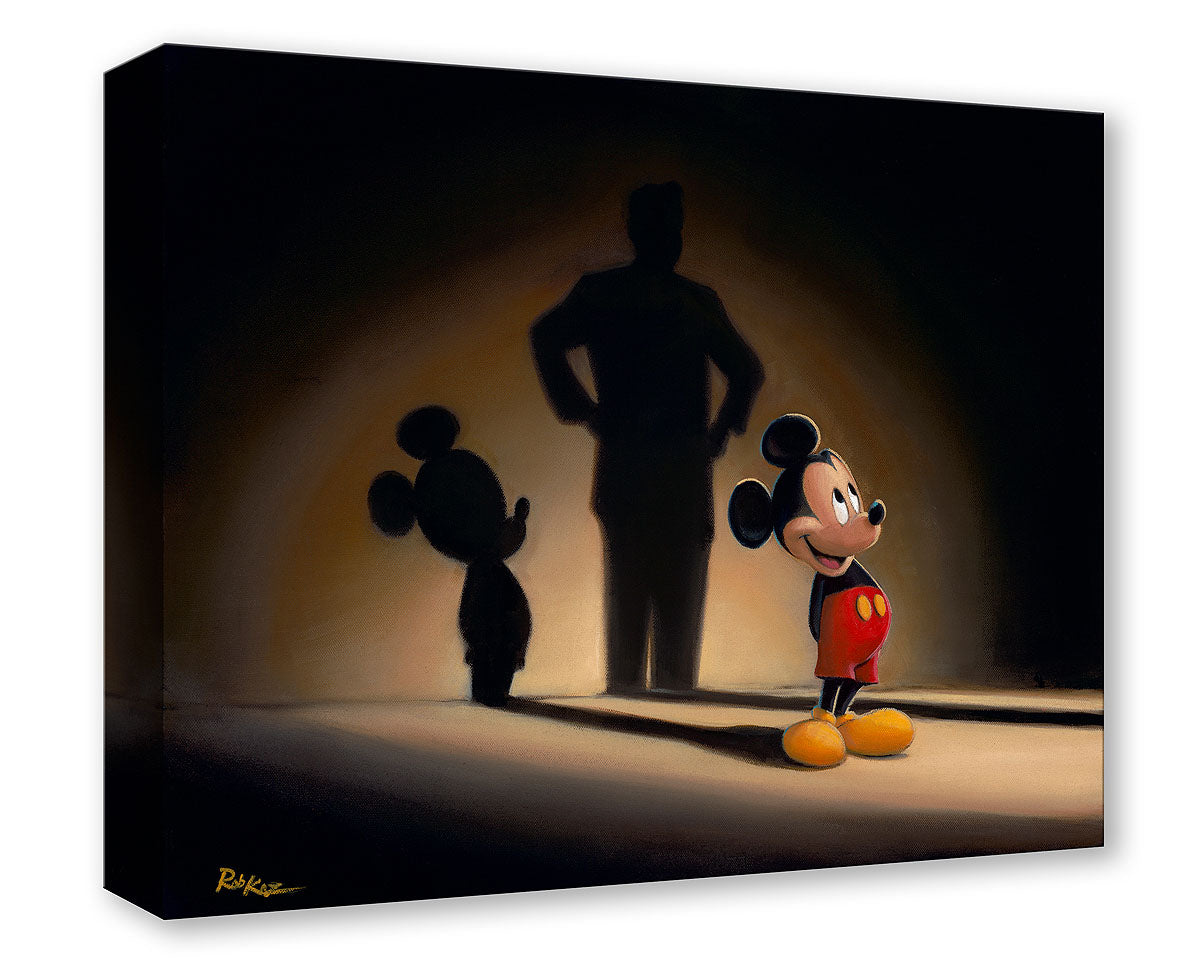 Mickey's Shadow by Rob Kaz Treasure On Canvas featuring Mickey Mouse ...