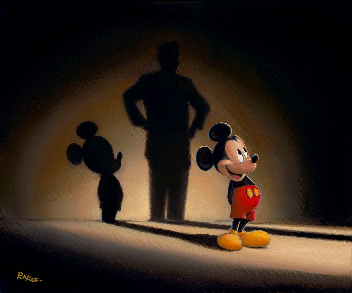 Mickey's Shadow by Rob Kaz Limited Edition On Canvas featuring Mickey ...