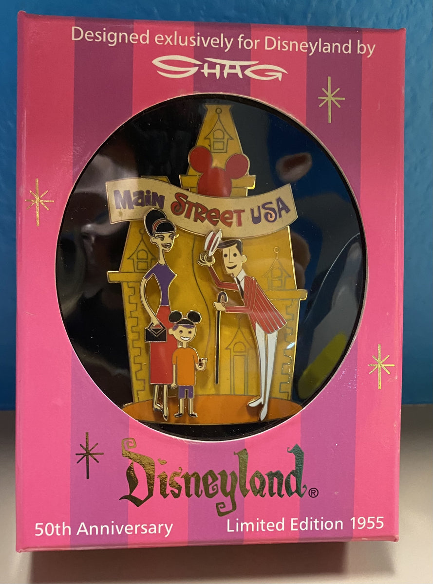 Main Street Shag Disneyland 50th Anniversary Pin Limited Edition 1955 ...